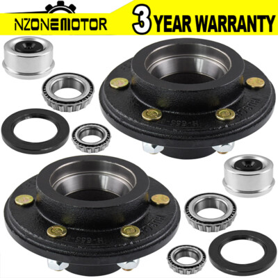 Pair Trailer Hubs Convert Mobile Home with Bearings 6000# 6 Lug 6x5.5 ...