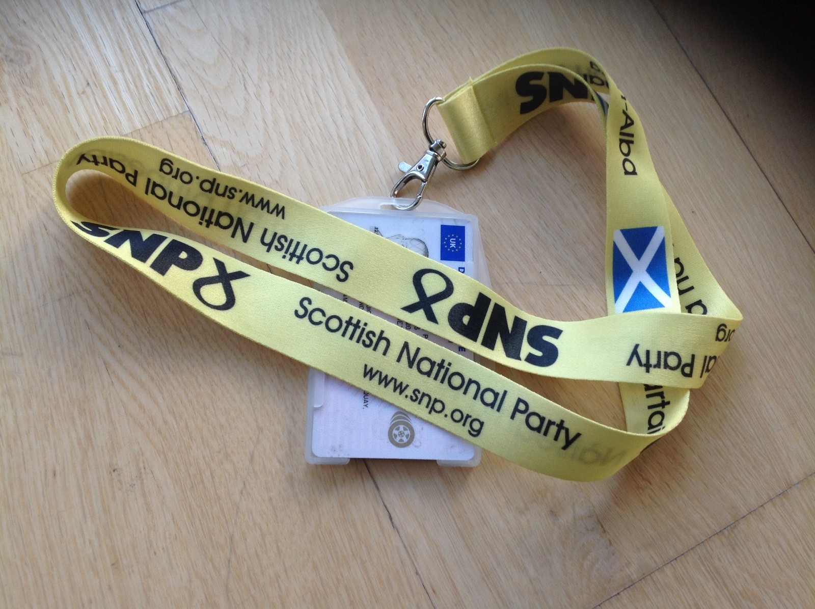 SNP Scottish National Party Scotland independence lanyard flag ID ...