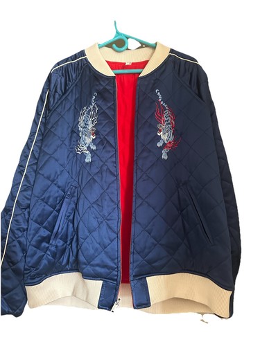 Limited Edition Reversible Azuki Silk Twin Tigers Jacket Size 2XL | eBay