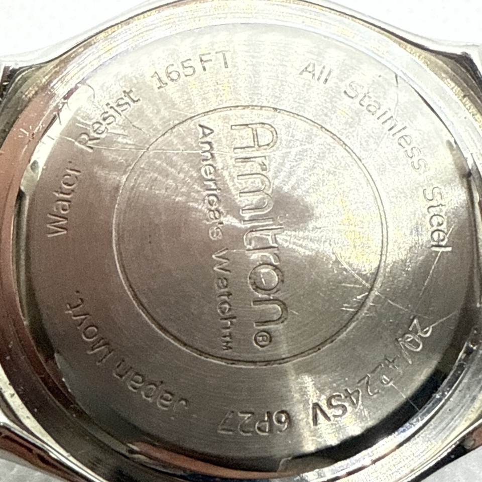 Armitron Men's Stainless Steel Chronograph Watch , Black Face, Deployment Band | eBay