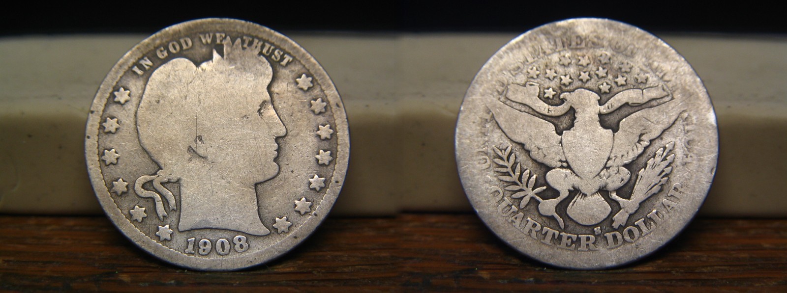 1908-S BARBER LIBERTY HEAD SILVER QUARTER 1908S US COIN | eBay