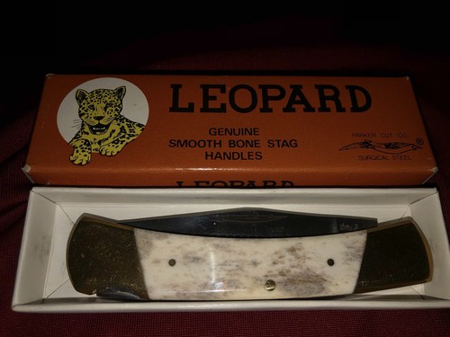 Parker Eagle Brand Genuine Smooth Bone Stag Handle #405 Leopard ...