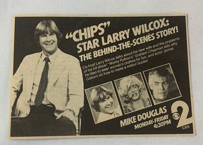 1980 CBS tv ad~ Mike Douglas CHIPS STAR LARRY WILCOX | eBay