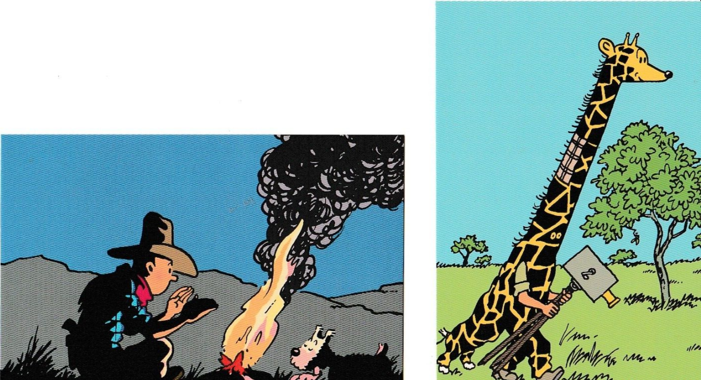 Hergé-Tintin-série 6 cartes postales publicitaires-Casterman 1993 + 8 ...