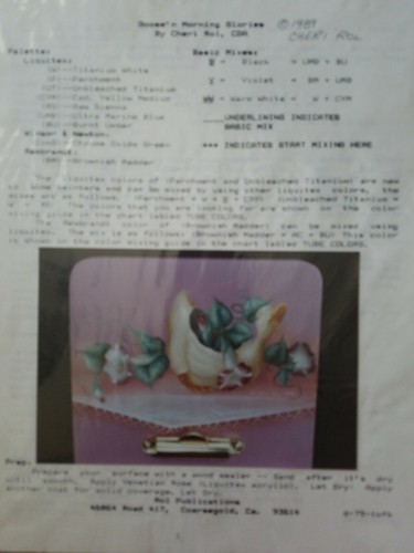 CHERI ROL 1989 GOOSE MORNING GLORY OIL STILL LIFE PAINTING PATTERN PACK ...