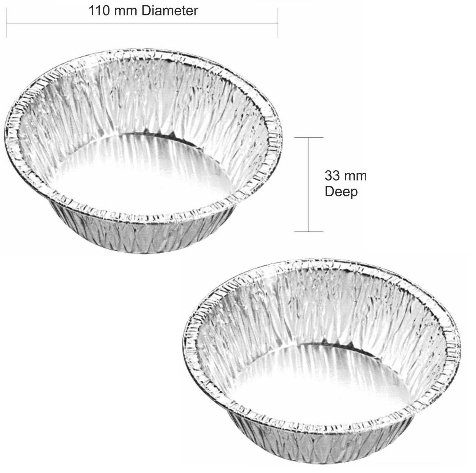 500 X Round Small Deep Foil Pie Dishes Case Tart Patty Mince Baking