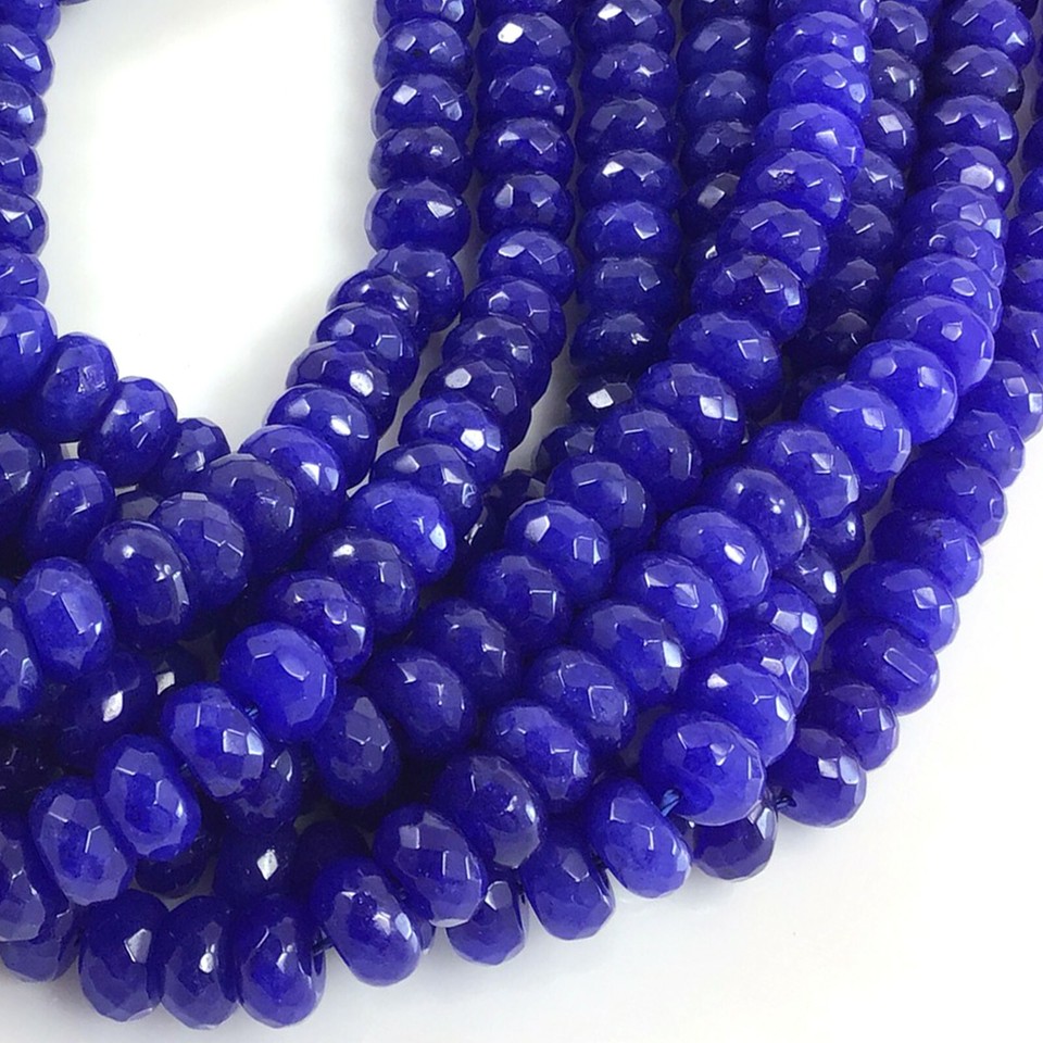 Red Jade,Blue Jade,Green Jade,Purple Jade Faceted Rondelle Bead 15" 4 6 ...