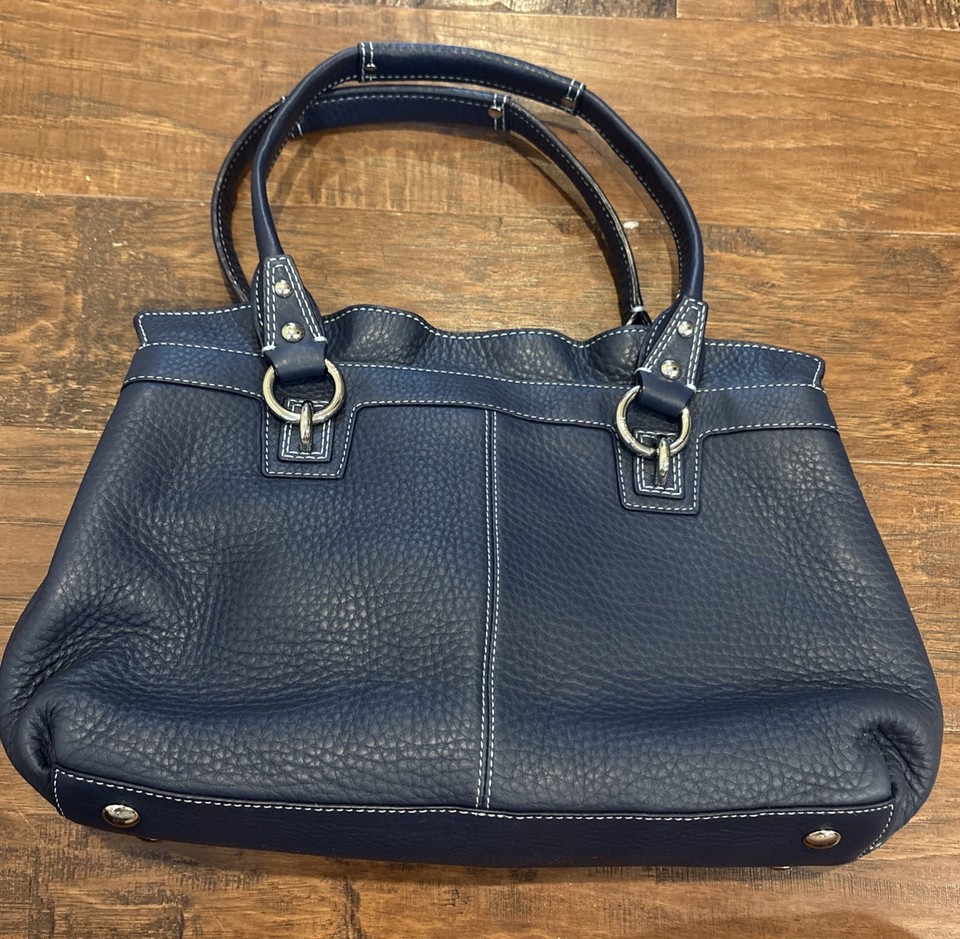 COACH Navy Blue leather handbag | eBay