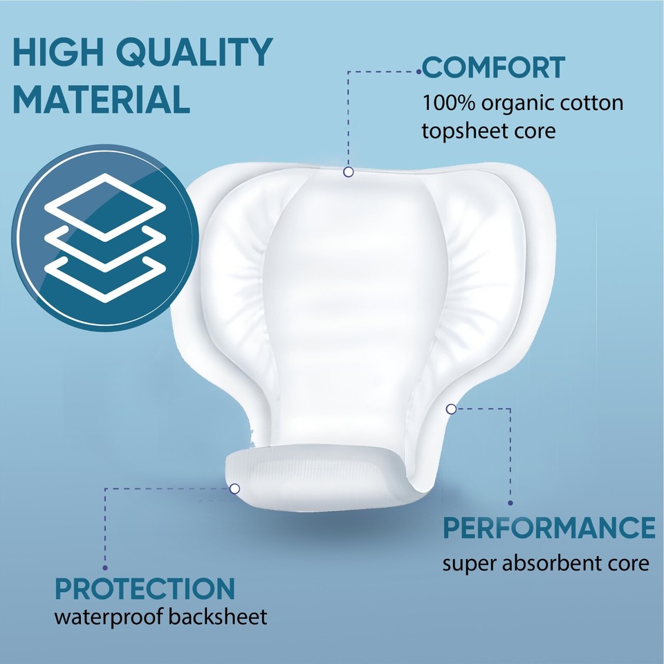 100 x Incontinence Pads Men with Adhesive Strip | Pads for Men | eBay UK
