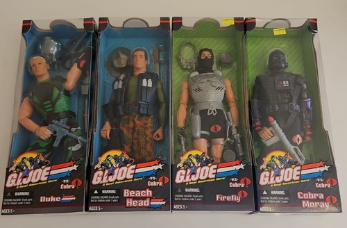 NEW Lot Of 4 2001 HASBRO G.I. JOE VS COBRA 12" ACTION FIGURES FIREFLY ...