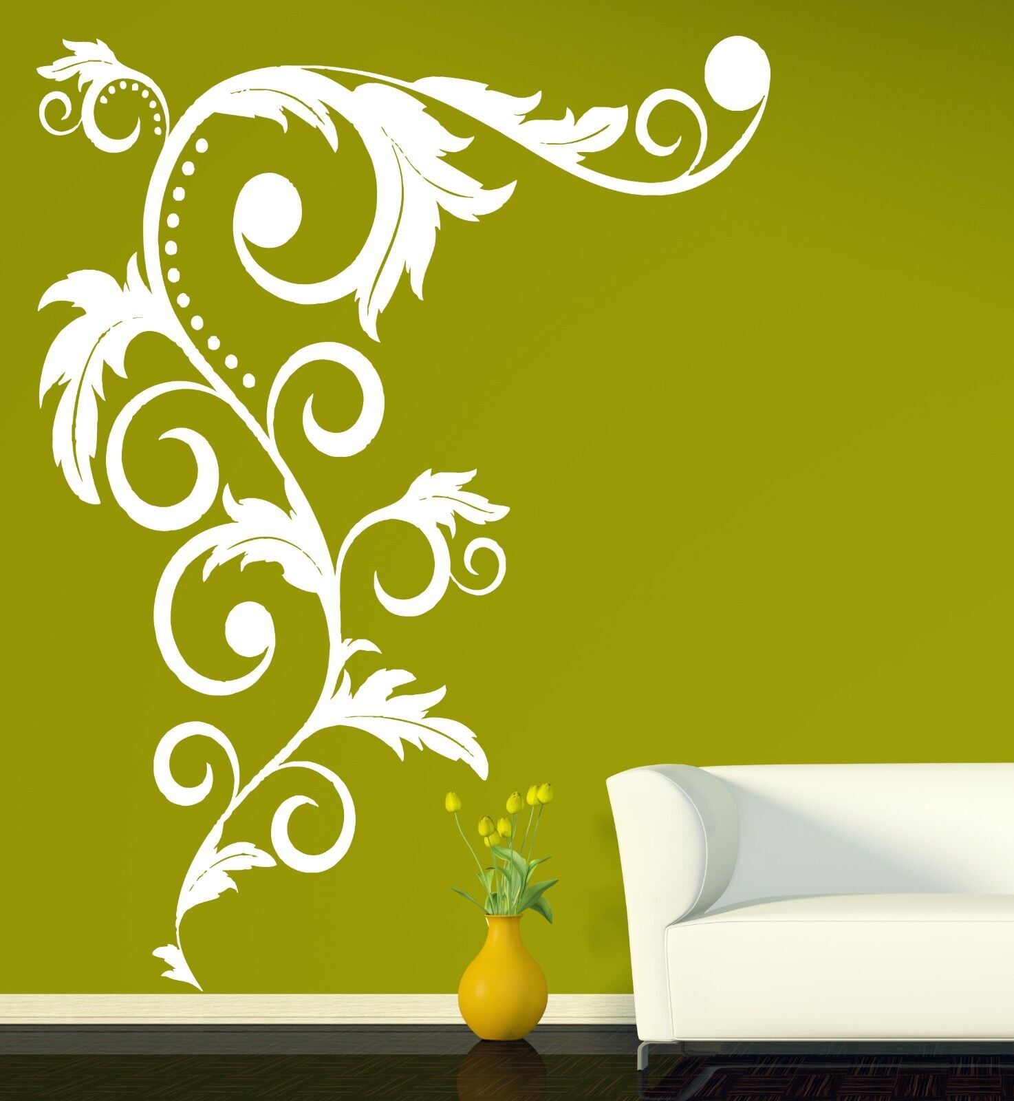 Wall Vinyl Sticker Decorative Ornament Curls Circles Beautiful Decor ...