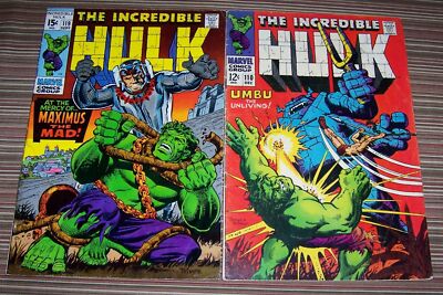Incredible Hulk Lot 110 119 VG Marvel Silver Age Ka-Zar Maximus Herb ...