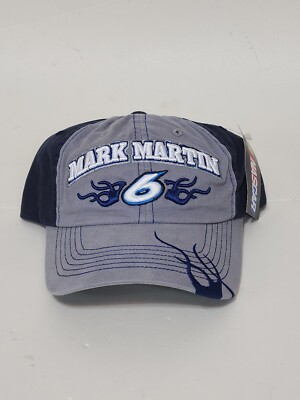 #6 Mark Martin Hat Rousch Racing Checkered Flag Strap Back NASCAR | eBay