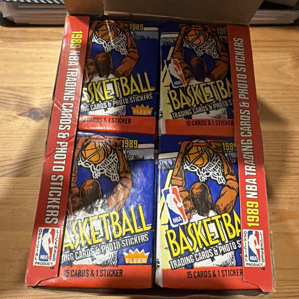 1989 Fleer Basketball Wax Box 36 Factory Sealed Packs Jordan Bird Magic ...