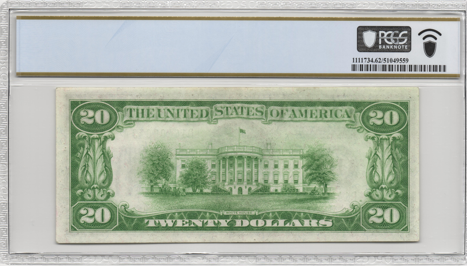 Fr.2052-D 1928B Cleveland $20 Federal Reserve Note PCGS Uncirculated 62 ...