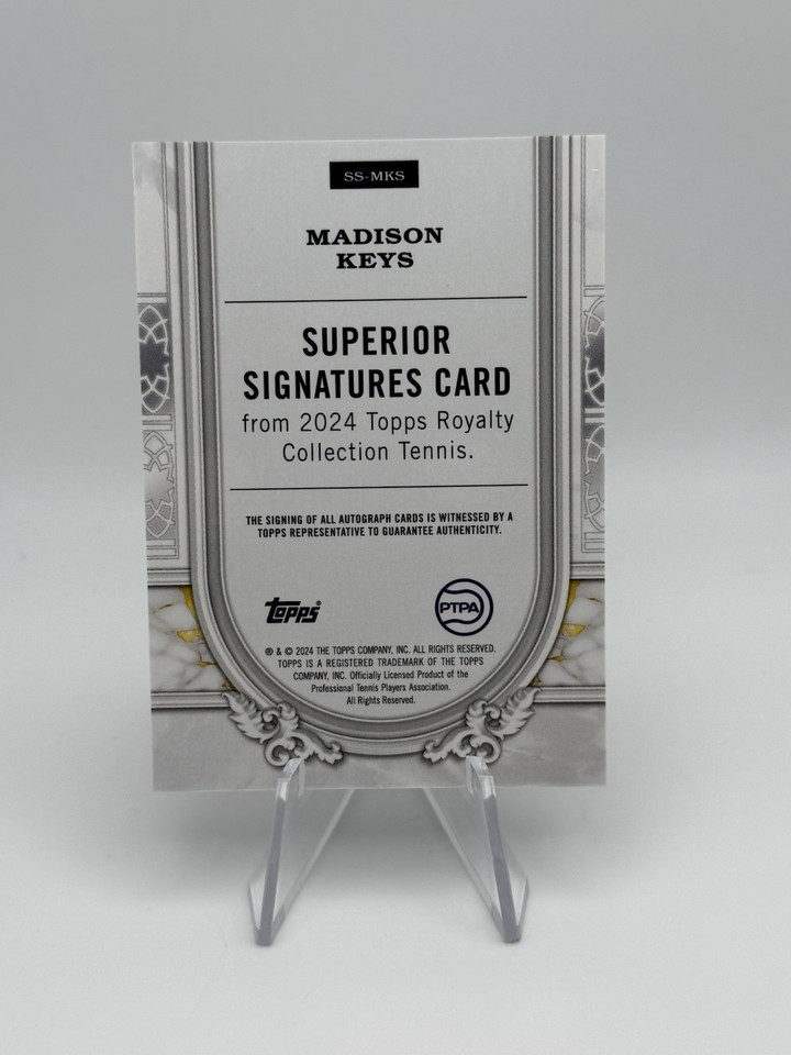 2024 Madison Keys Topps Royalty Tennis Superior Signatures PTPA ...