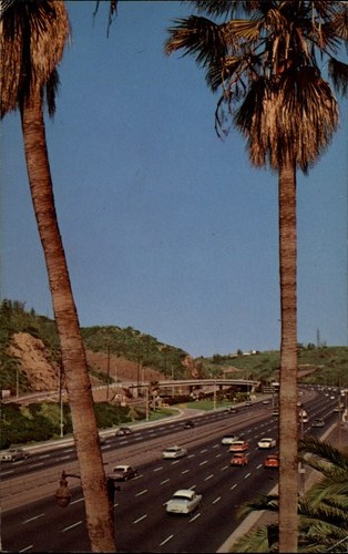 Hollywood Freeway Cahuenga Pass California vintage postcard m115 | eBay