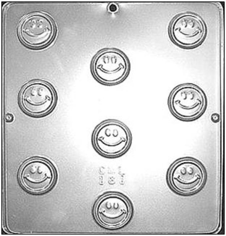 Smiley Face Candy 1 1/4" dia. Chocolate Candy Mold Candy Making 181 NEW ...