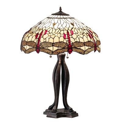 Meyda Lighting 3 Lt 30" Tiffany Hanginghead Dragonfly Lamp, RU/AMB ...