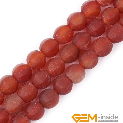 Natural Red Agate Gemstones Lantern Frosted Matt Loose Jewelry Making ...