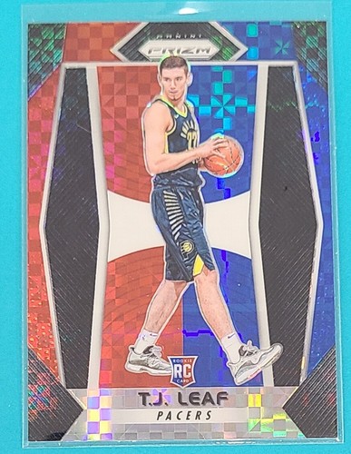 2017-18 Prizm Red White Blue RC #225 T.J. Leaf Indiana Pacers ...