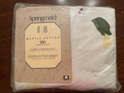 Vintage Bill Blass Grande Fleur Springmaid Queen Fitted Sheet Floral ...