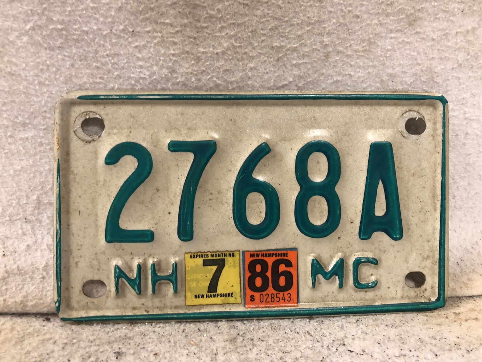 1986 New Hampshire Motorcycle License Plate | eBay
