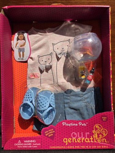 Our Generation Playtime Pets Fashion Outfit NIB Fishbowl - Damaged Box ...