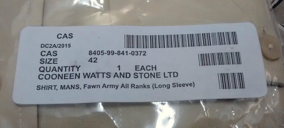 FAD Shirt Army Style All Ranks Barrack & No2 Uniform Dress Fawn ASST ...