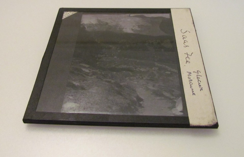 Glass Magic Lantern Slide GLACIER MORAINE SAAS FEE C1910 SWITZERLAND | eBay