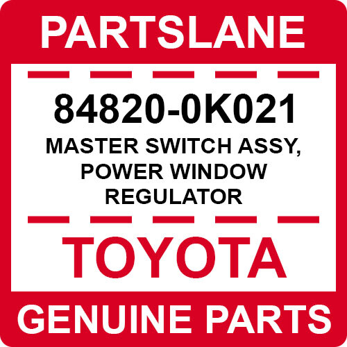 84820-0K021 Toyota OEM Genuine MASTER SWITCH ASSY, POWER WINDOW ...