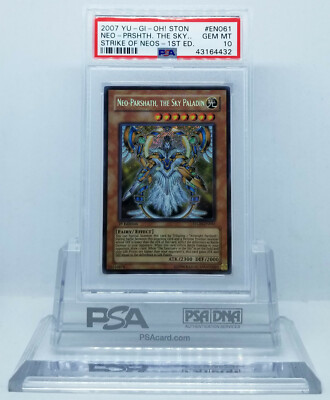 YUGIOH 1ST STON-EN061 NEO-PARSHATH SKY PALADIN SECRET PSA 10 GEM MINT ...