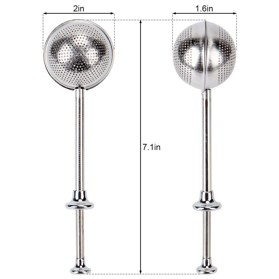 Ball Mesh Tea Infuser Loose Leaf Strainer Spice Filter Herb Steeper ...