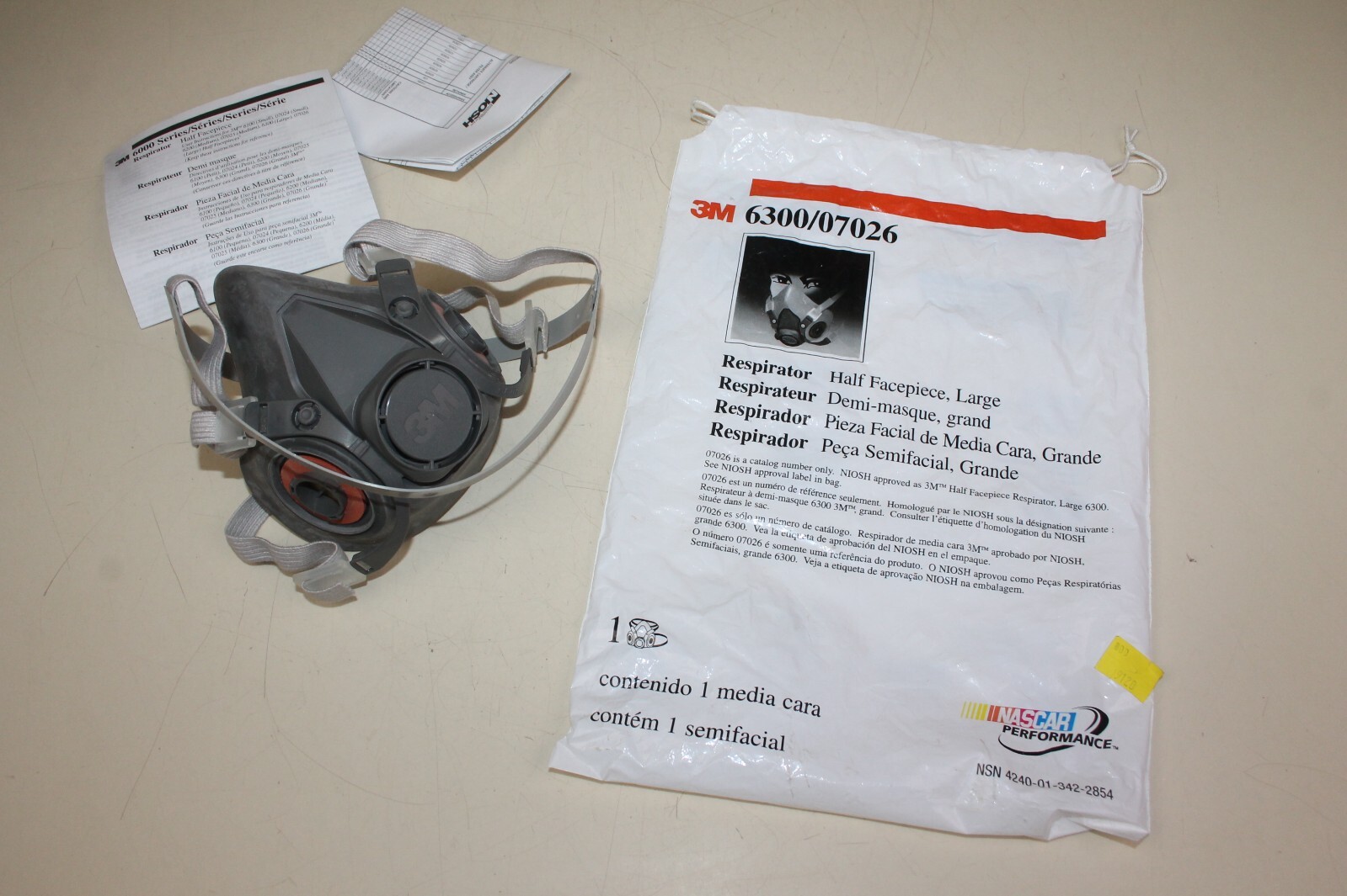 3M 6300/07026 Respirator Half Facepiece, Large (loc:Wall2) NEW Lot A | eBay