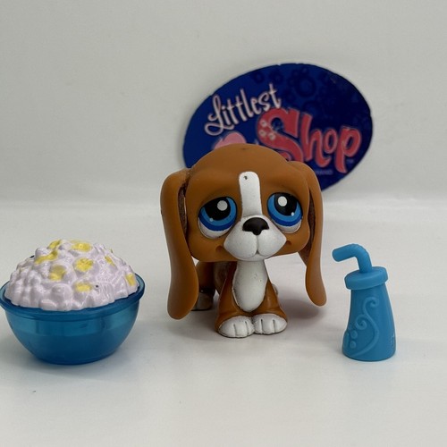 BASSET HOUND DOG #222 W/ Acc - Authentic Littlest Pet Shop - Hasbro LPS ...