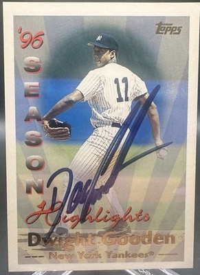 1997 Topps #100 Dwight Gooden Auto On-Card Signature Yankees Highlights ...