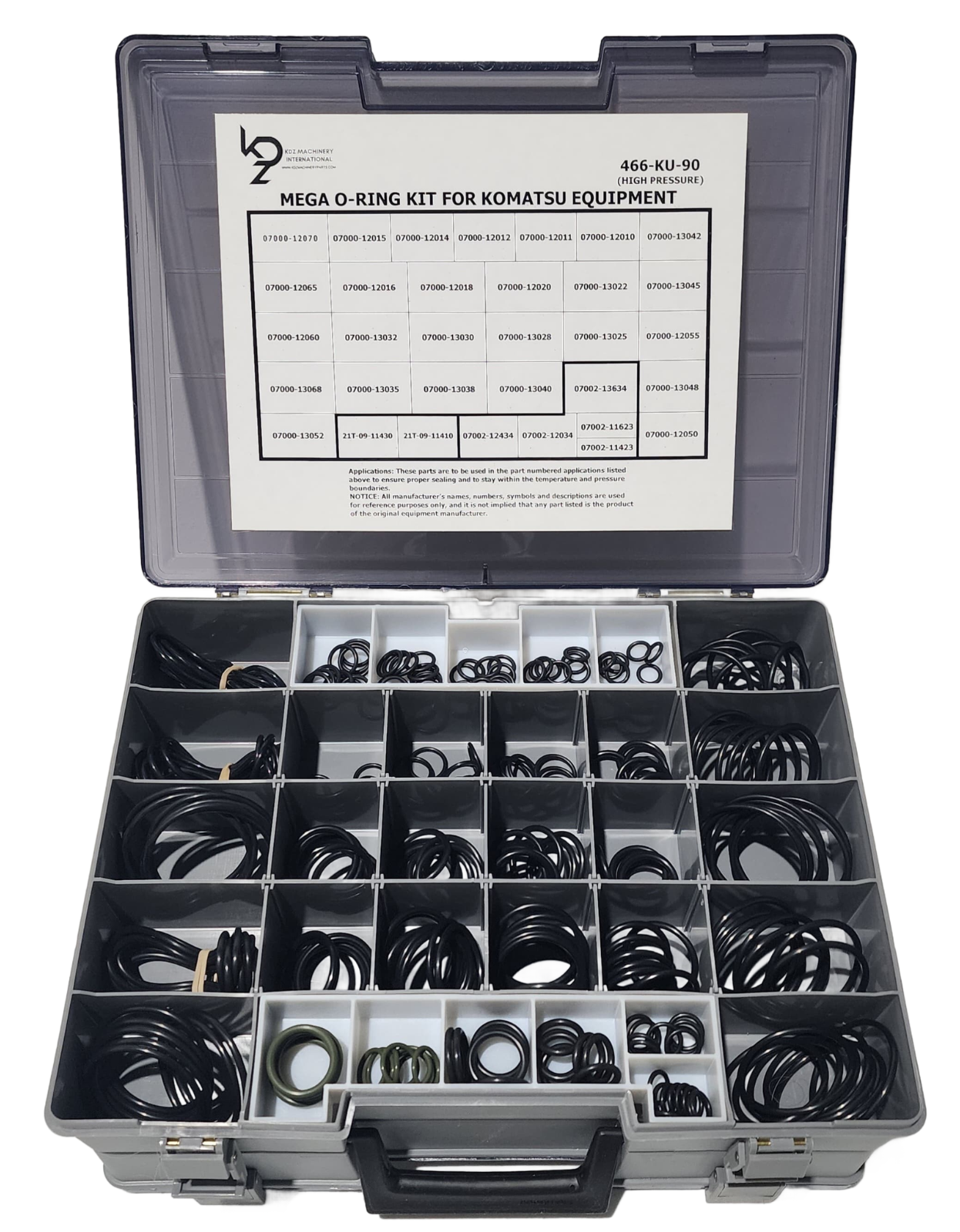 Q-PAC 466-KU-90 MEGA O-RING KIT FOR KOMATSU EQUIPMENT & PARKER HOSE ...