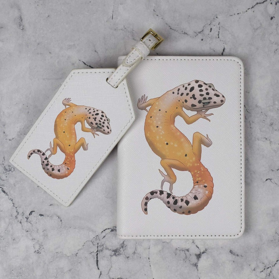'Leopard Gecko' Passport Cover & Luggage Tag Travel Set (PA00034927 ...