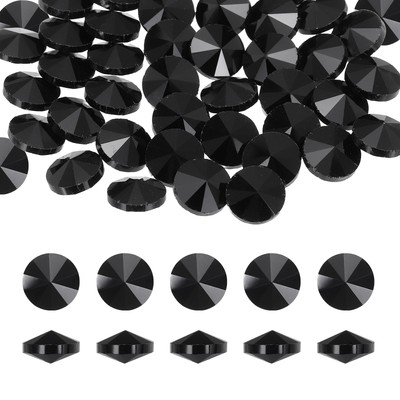 Pointed Back Rhinestones, 100 Pcs 6mm Round Glass Rhinestone (Black ...