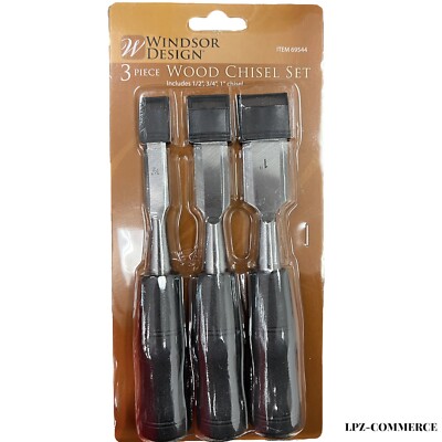 Brand New 3 Pc WOOD CHISEL SET With Clear PVC Handle Woodworking | eBay