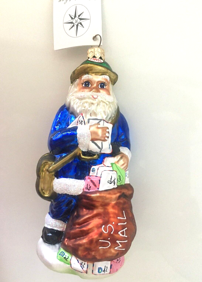 Rare Authentic Christopher Radko Santa Mailman US Letters LARGE ...