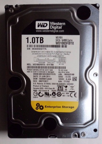 Western Digital WD1003FBYX-01Y7B0 1TB 7200K SATA 64MB 3.5" Desktop Hard ...
