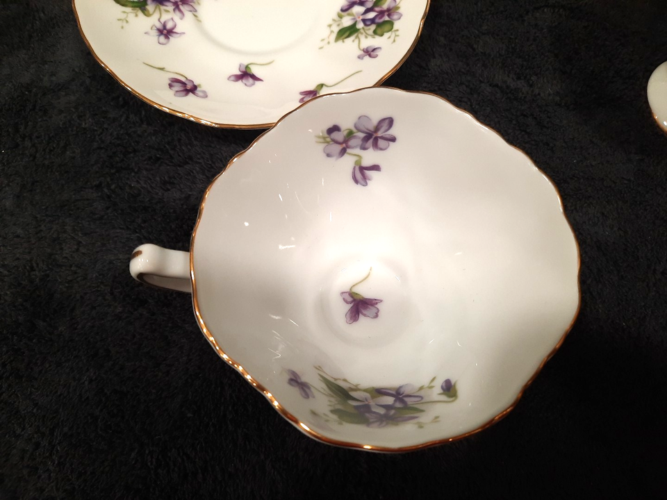Rossetti Spring Violets Footed Cup & Saucer Sets 2 Made in Occupied ...