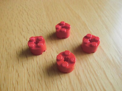 Lego 4 x 3941 Brick 2 x 2 Round Red (394121 614321) | eBay UK