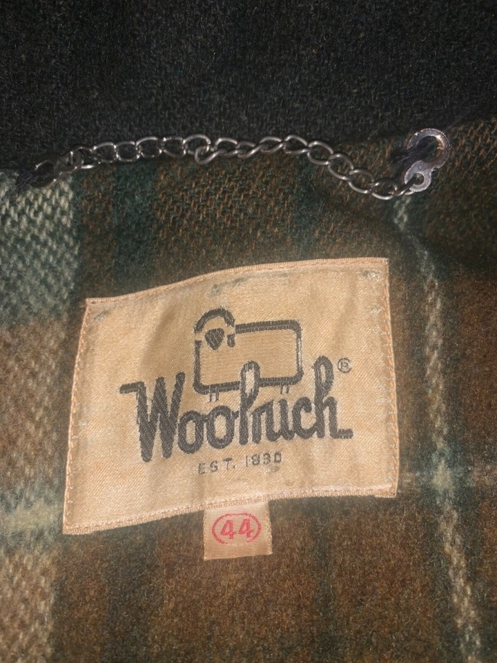 Mens VTG Woolrich Green Wool Hooded Coat Size 44 | eBay