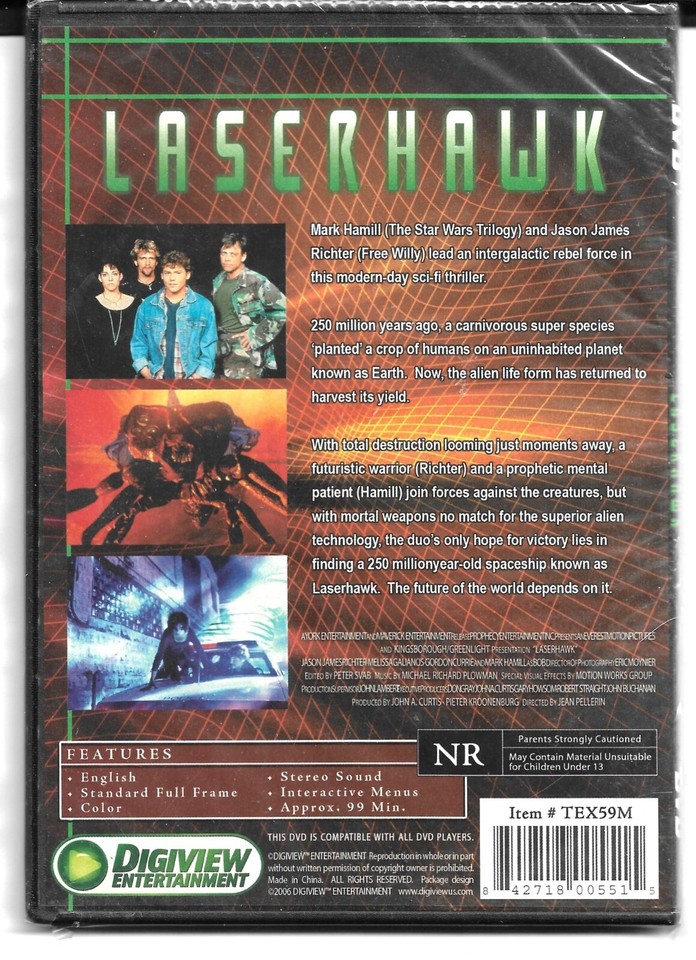 Laserhawk (DVD 1995) Mark Hamill, Jason James Richter Lazerhawk New ...