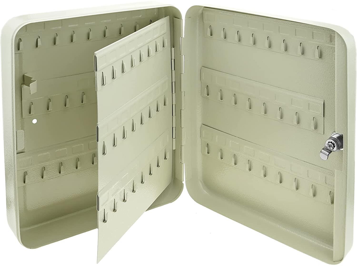 48 Keys Cabinet Safe Case Box Key Hooks Metal Storage Locking Security ...