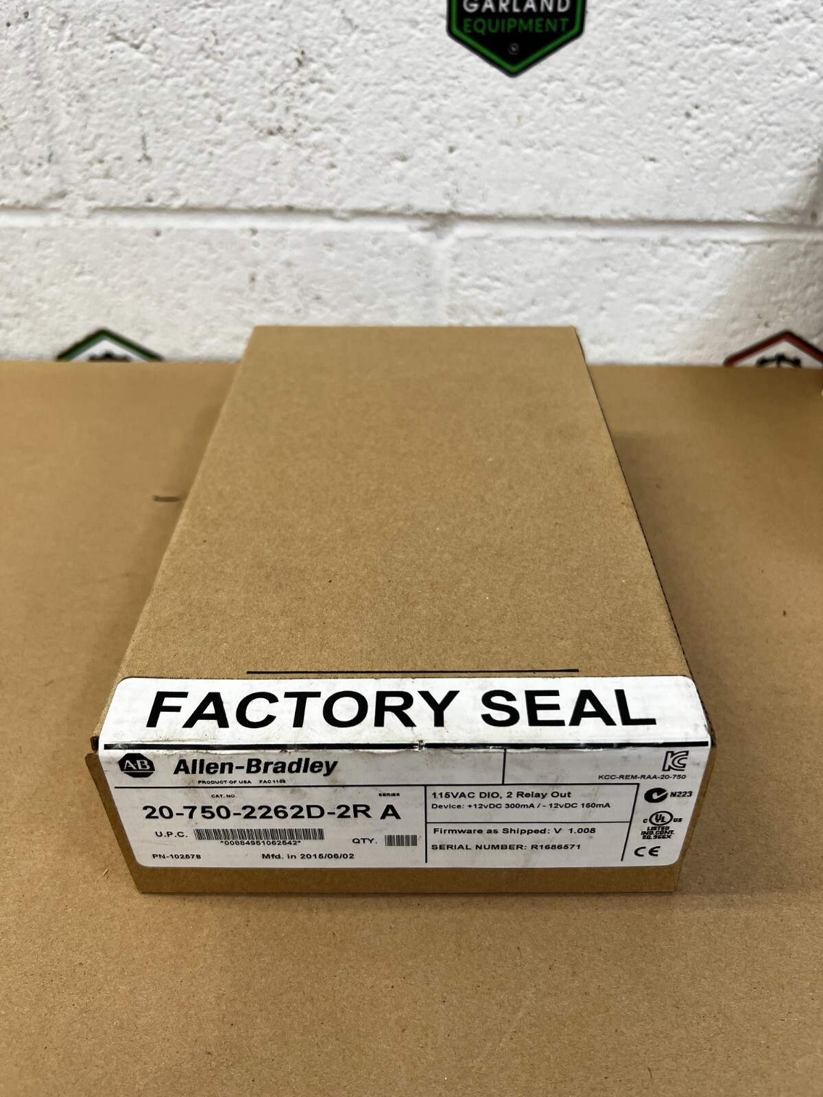 Allen Bradley 20-750-2262D-2R /A 115VAC DIO/-12VDC 150mA Powerflex 750 ...