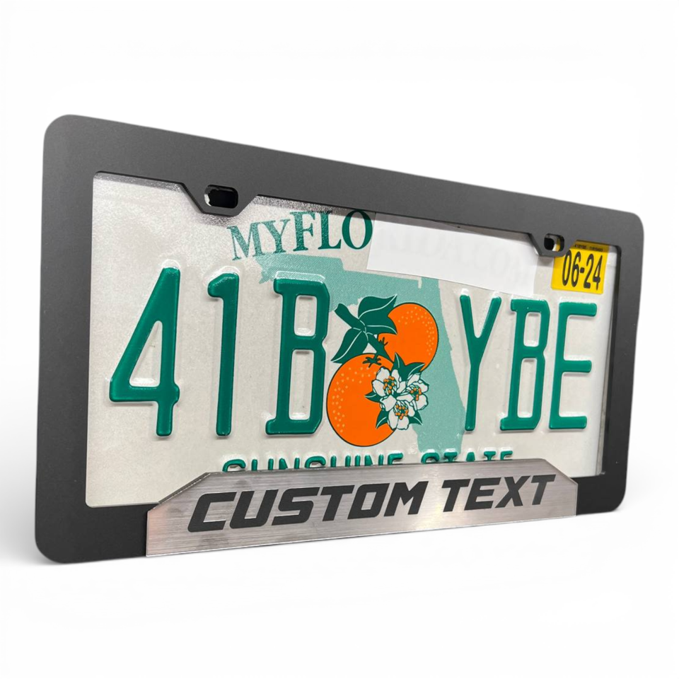 Custom Engraved 3D Text License Plate Frame Personalized Car Tag SIGN 2 ...