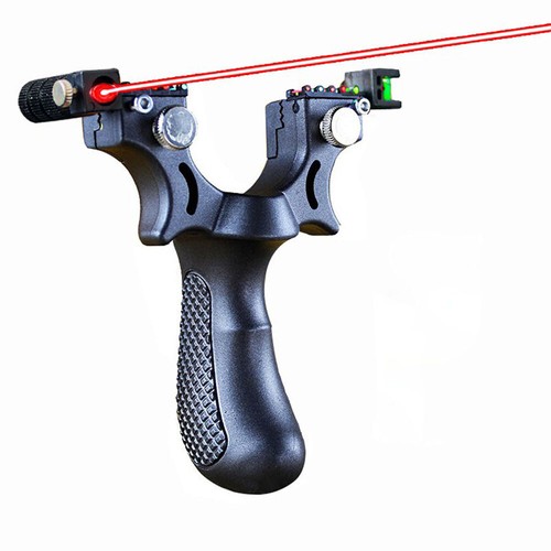 Archery Slingshot Hunting Catapult Laser Bow Slingbow Flat Rubber Band ...